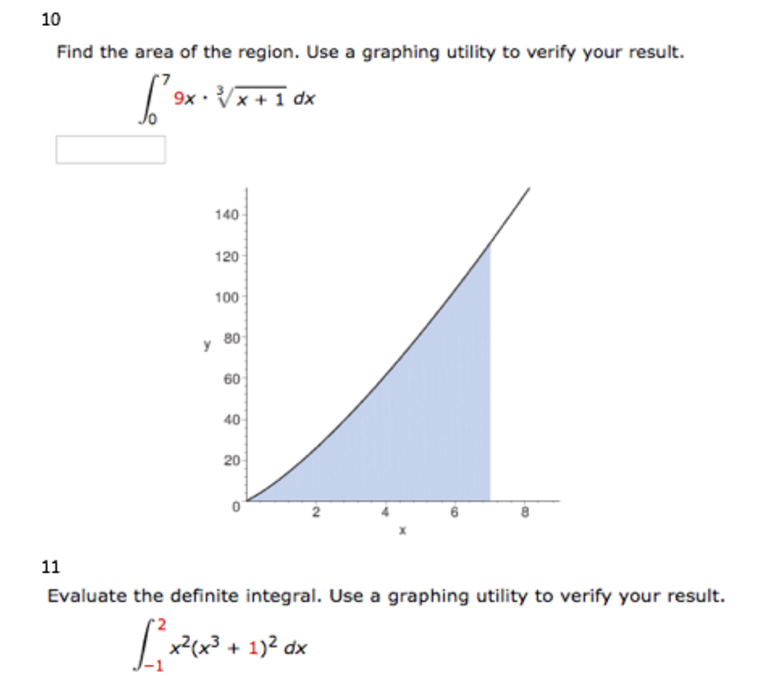 Solved Find the area of the region. Use a graphing utility | Chegg.com