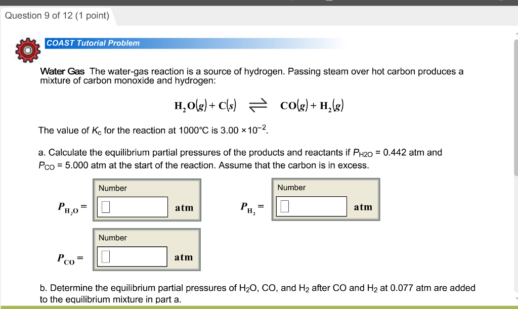 Solved Water Gas The water-gas reaction is a source of | Chegg.com