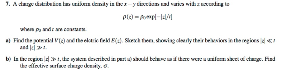 Solved A charge distribution has uniform density in the x - | Chegg.com