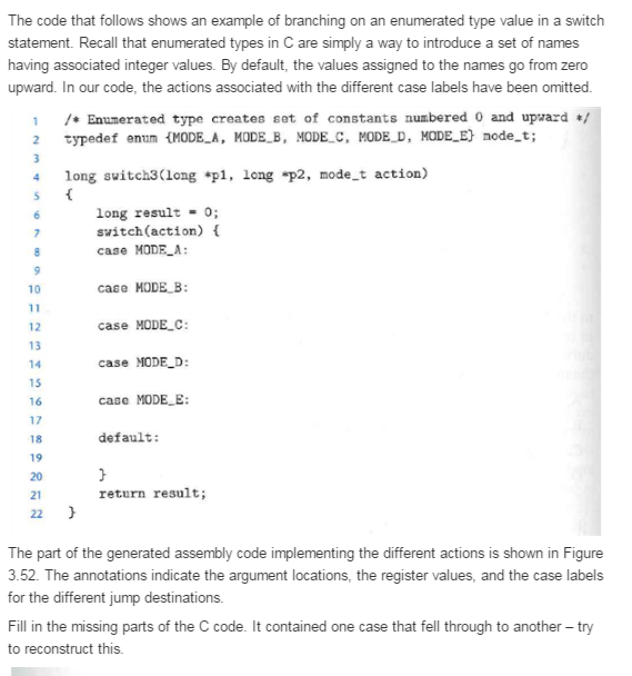 Solved The Code That Follows Shows An Example Of Branching 