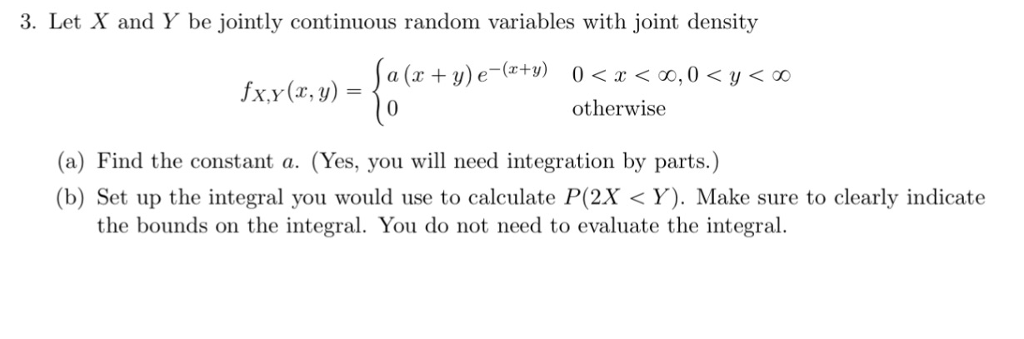 Solved 3. Let X and Y be jointly continuous random variables | Chegg.com
