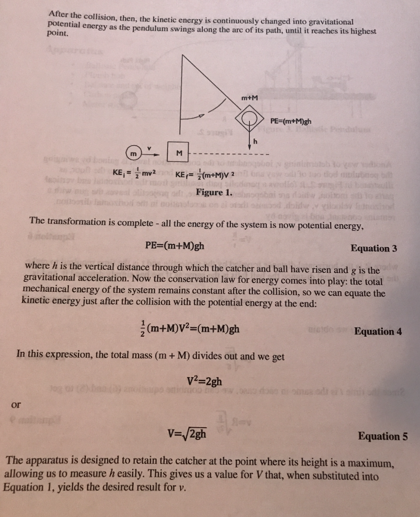 Solved Ballistic Pendulum and Projectile Mot Pre-lab 1. In | Chegg.com