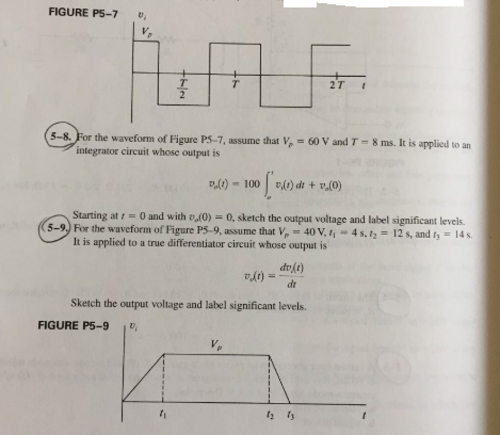Solved FIGURE P5-7 2T 2 5-8. For the waveform of Figure | Chegg.com