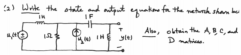 Solved write the state and output equation for the network | Chegg.com