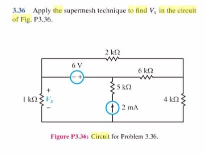 Solved Apply the supermesh technique to find Vx in the | Chegg.com