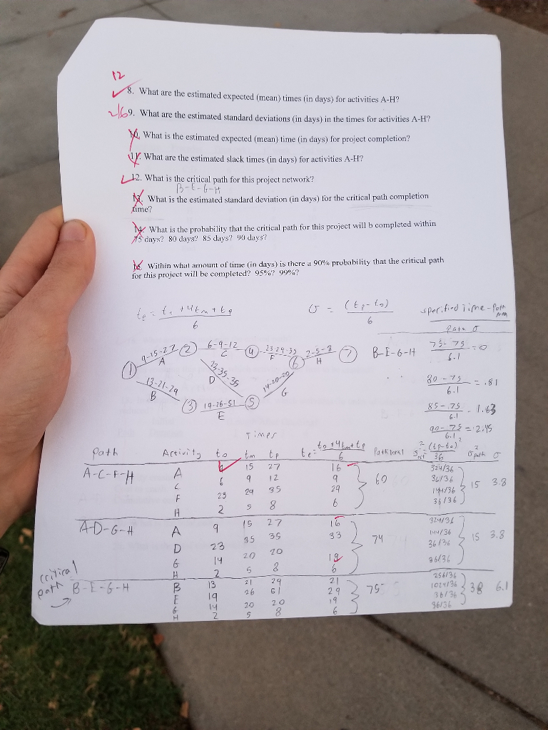 Solved 10 What Is The Estimated Expected mean Time For Chegg
