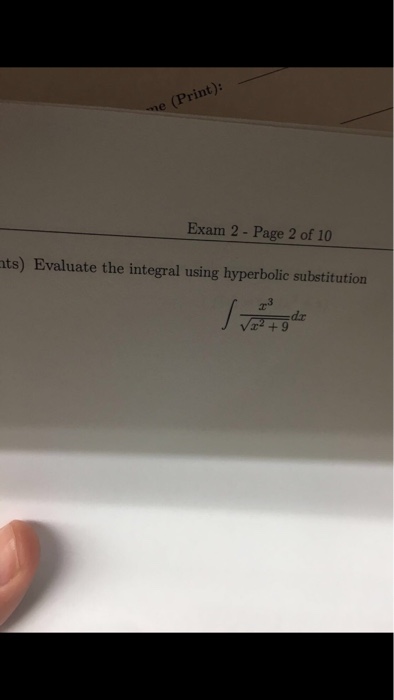 Solved Evaluate the integral using hyperbolic substitution | Chegg.com