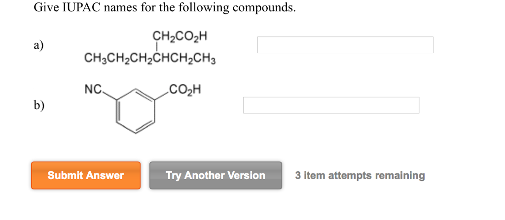 Solved Give IUPAC names for the following compounds. CH2CO2H | Chegg.com
