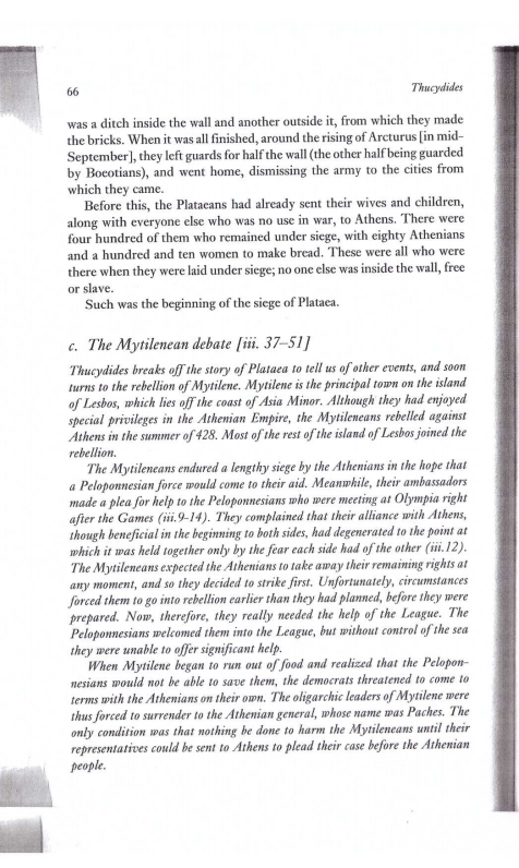 4. Justice and power: Plataea and Mytilene a. Further | Chegg.com