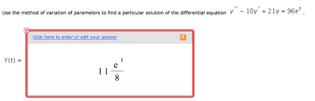 Solved Use the method of variation of parameters to find a | Chegg.com
