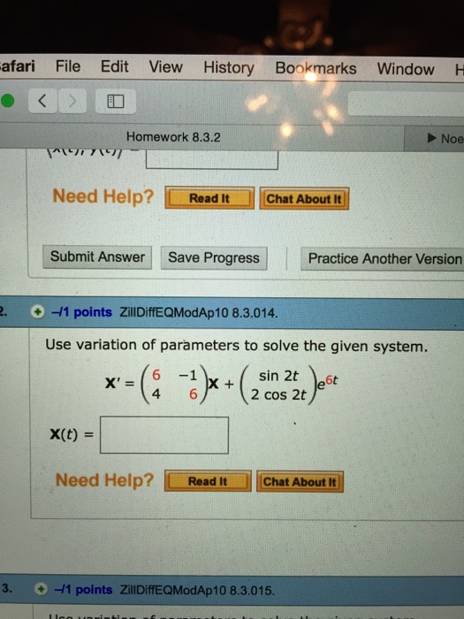 Solved Use variation of parameters to solve the given | Chegg.com