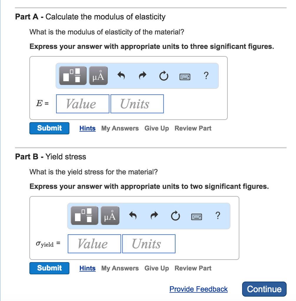 Solved To calculate the modulus of elasticity for a material | Chegg.com