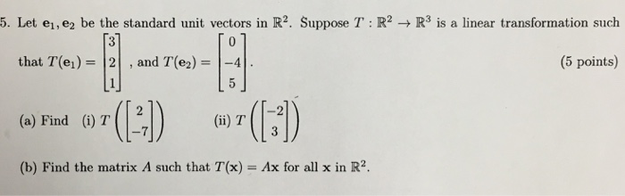 Solved Let e1, and e2 be the standard unit vectors in R2. | Chegg.com