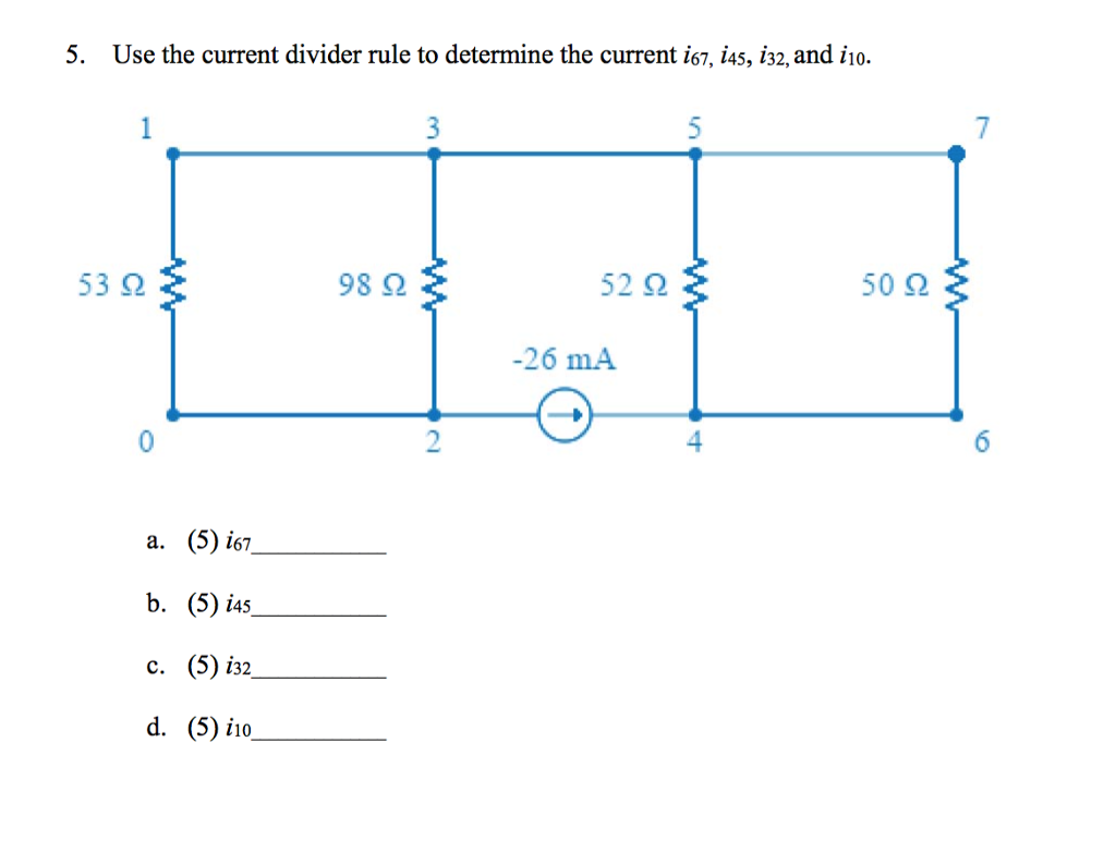 Solved Use the current divider rule to determine the current | Chegg.com
