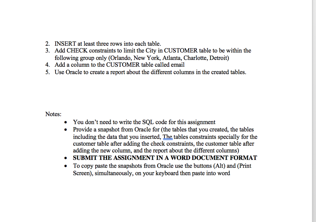 Solved SUBMIT THE ASSIGNMENT IN A WORD DOCUMENT FORMAT 1. | Chegg.com