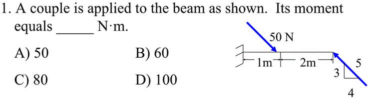 Solved A couple is applied to the beam as shown. Its moment | Chegg.com