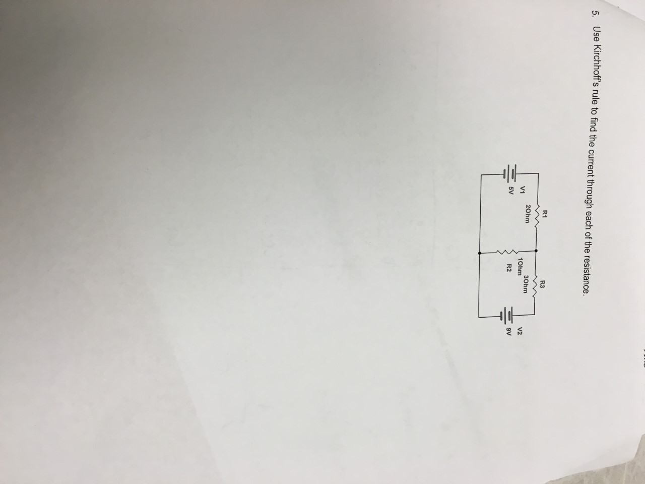 Solved Use Kirchhoff's rule to find the current through each | Chegg.com