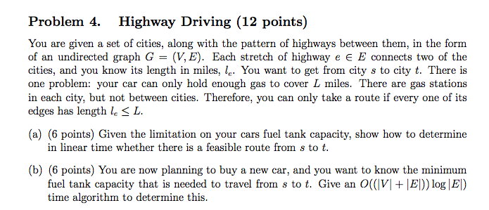 Solved Problem 4. Highway Driving (12 points) You are given | Chegg.com