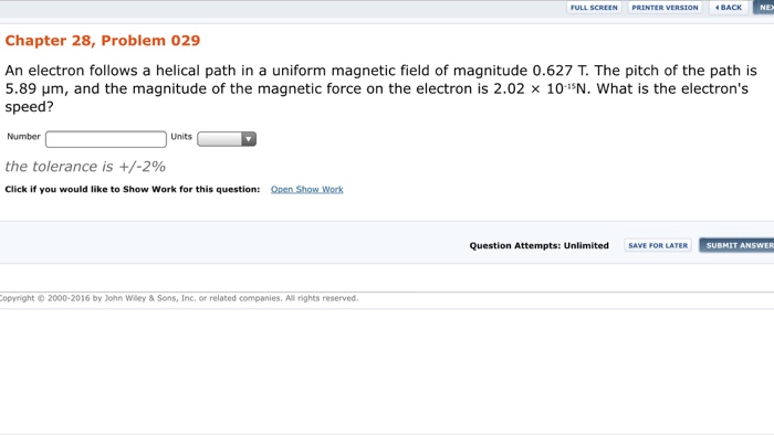 Solved An electron follows a helical path in a uniform | Chegg.com