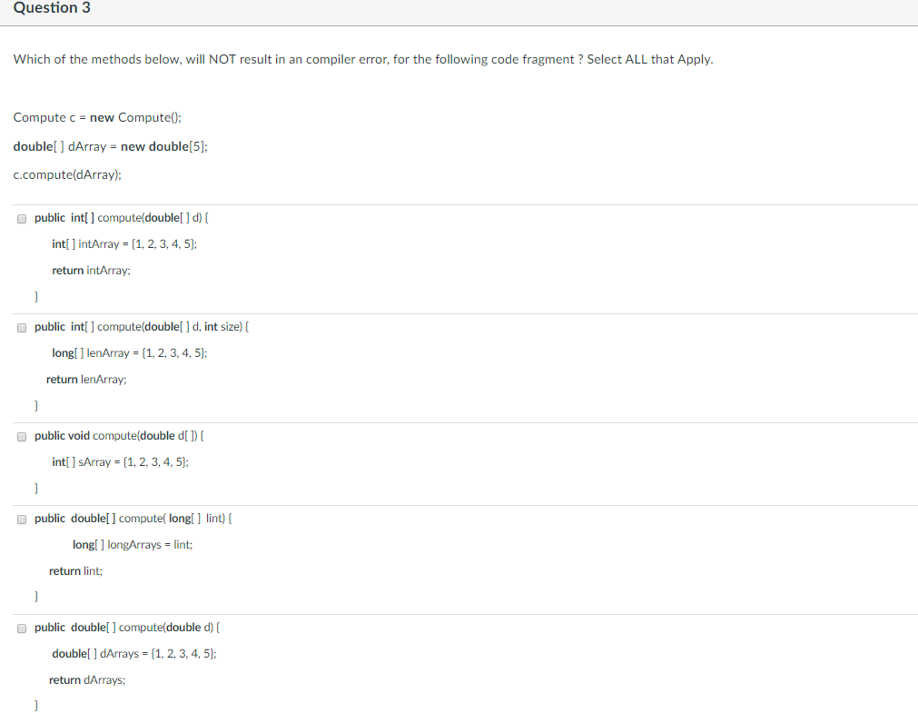 Solved Question 3 Which of the methods below, will NOT | Chegg.com
