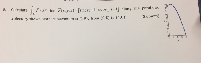 Solved Calculate integral_C F middot dr for F(x, y, z) = | Chegg.com