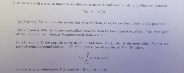 A particle with a mass m moves in one dimension under | Chegg.com