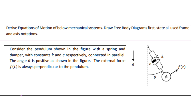 Solved Derive Equations of Motion of below mechanical | Chegg.com