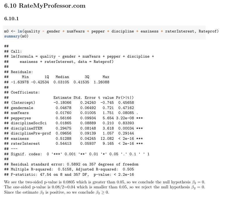 Solved The data is in R. To load the data, use library(alr4) | Chegg.com