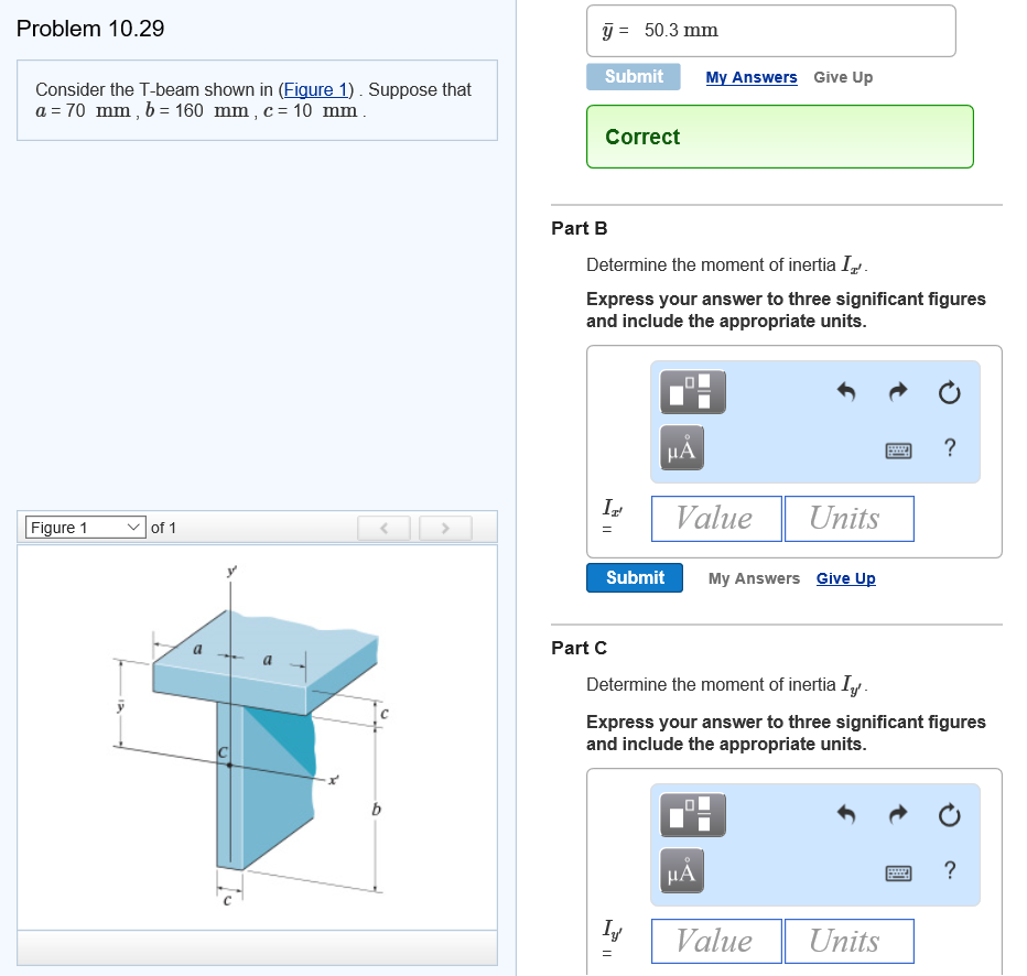 Solved Problem 10.29 50.3 mm Submit My Answers Give Up | Chegg.com