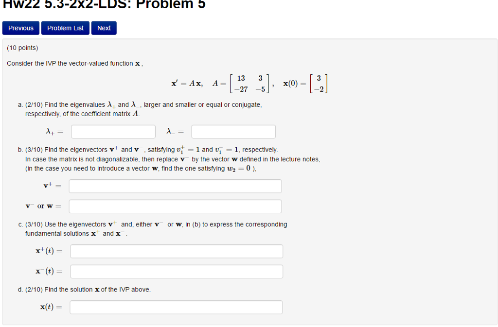 Solved Consider the IVP the vector-valued function x. x' = | Chegg.com
