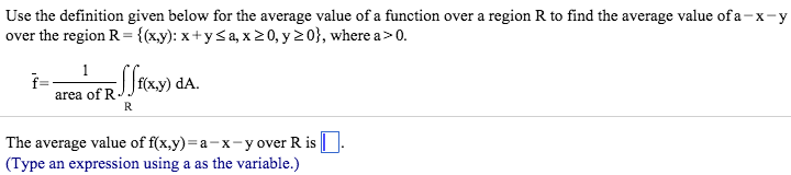 Solved Use the definition given below for the average value | Chegg.com