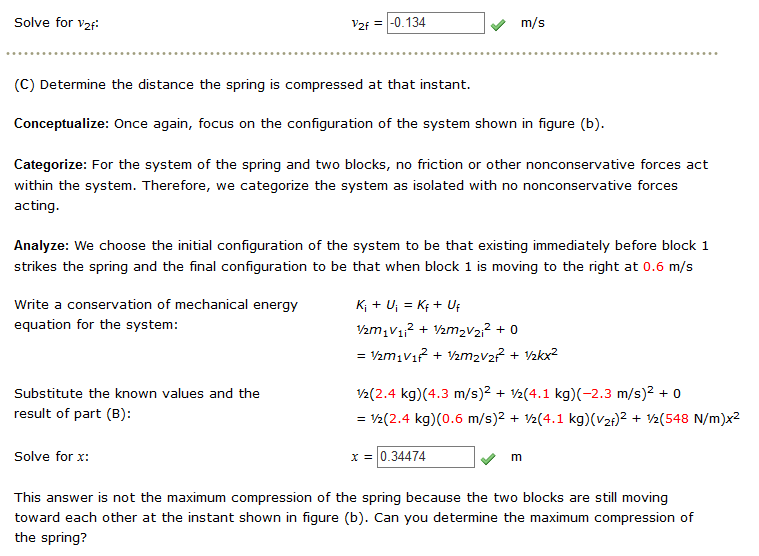 Solved A Two-Body Collision with a Spring A block of mass m1 | Chegg.com