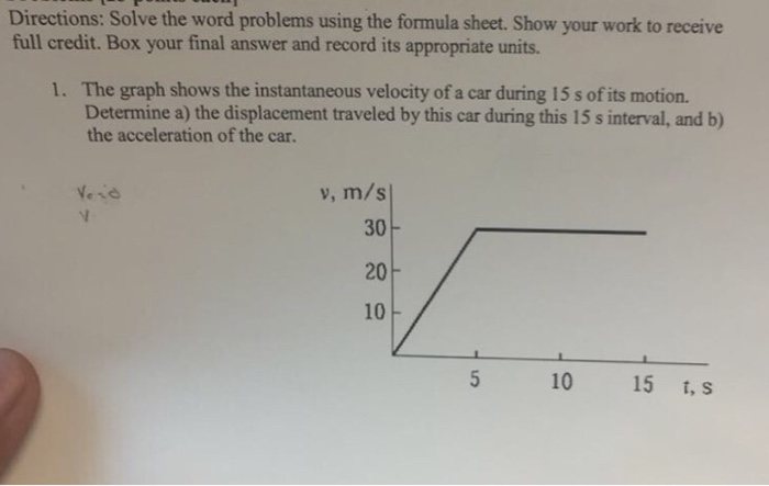Solved Directions: Solve the word problems using the formula | Chegg.com