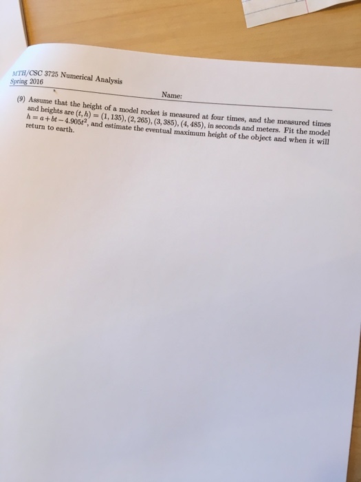 Solved Assume that the height of a model rocket is measured | Chegg.com