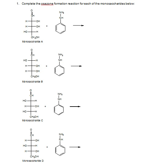 Solved Complete the osazone formation reaction for of the | Chegg.com