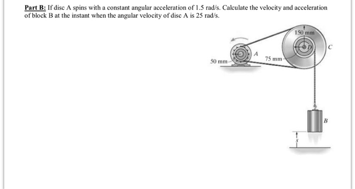 Solved If disc A spins with a constant angular acceleration | Chegg.com