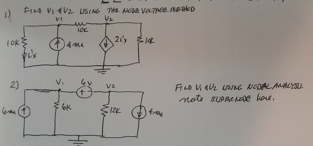 Solved Find V1 And V2 Using The Node Voltage Method Find 4922
