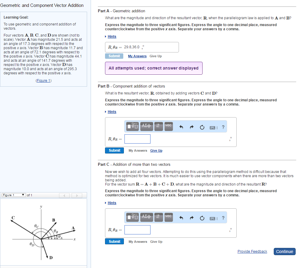 Solved To use geometric and component addition of vectors. | Chegg.com