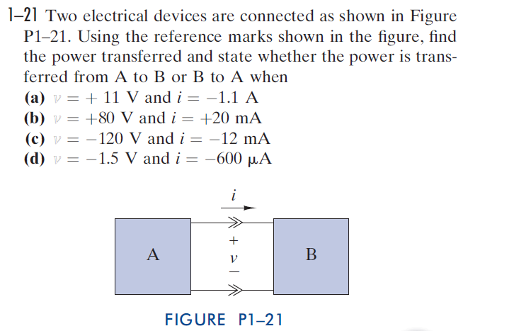 Solved Two electrical devices are connected as shown in | Chegg.com