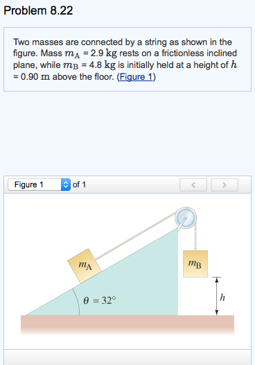 Solved Two masses are connected by a string as shown in the | Chegg.com