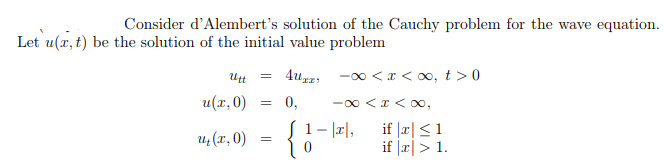 Solved Consider d'Alembert's solution of the Cauchy problem | Chegg.com
