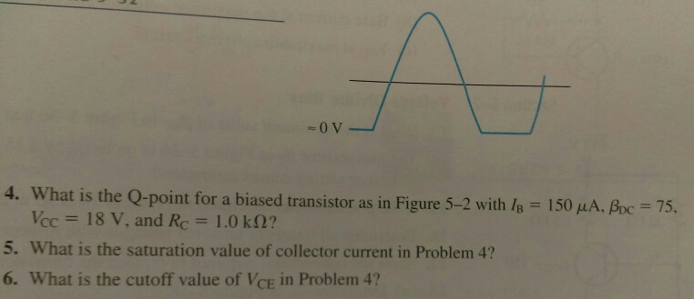 Solved 4. What is the Q-point for a biased transistor as in | Chegg.com