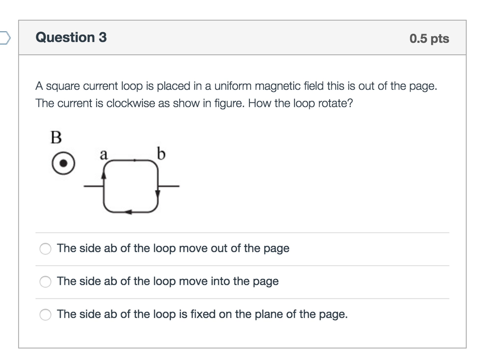 Solved A square current loop is placed in a uniform magnetic | Chegg.com