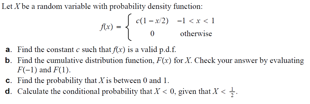 Solved Let X'be a random variable with probability density | Chegg.com