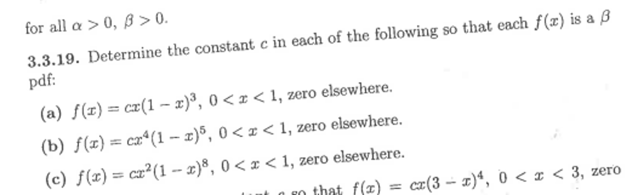 Solved Determine the constant c in each of the following so | Chegg.com