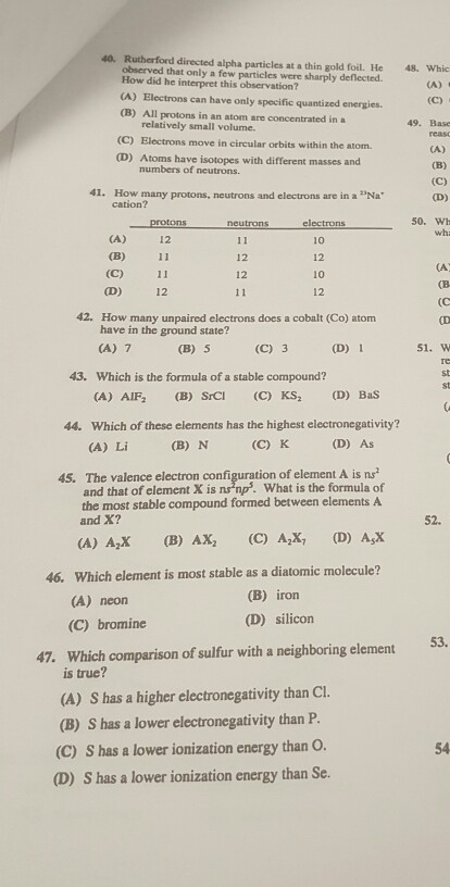 Solved 40. Rutherford directed alpha particles at a thin | Chegg.com