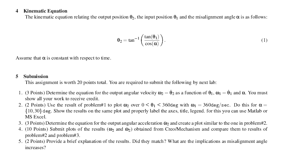 Solved 4 Kinematic Equation The kinematic equation relating | Chegg.com
