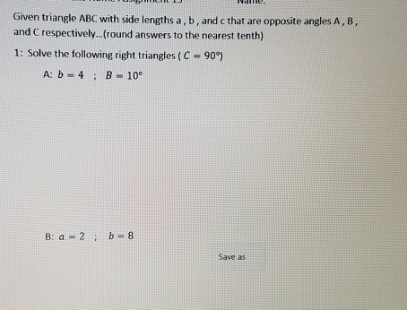 Solved Given triangle ABc with side lengths a, b,and c that | Chegg.com