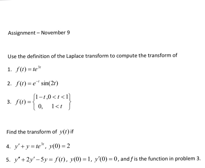 Solved Use the definition of the Laplace transform to | Chegg.com