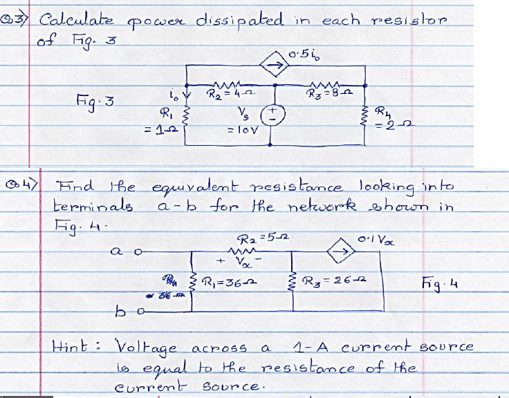 Solved 3 Calculate Power Dissipated In Each Resistor Of